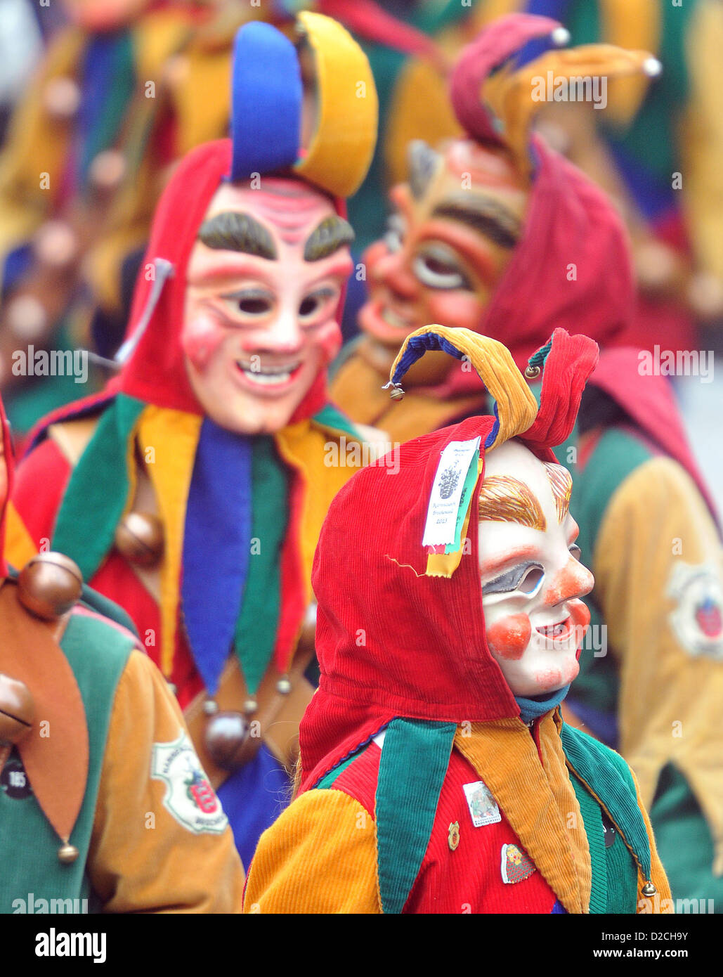 Winter fools march during a traditional processesion, also known as ...