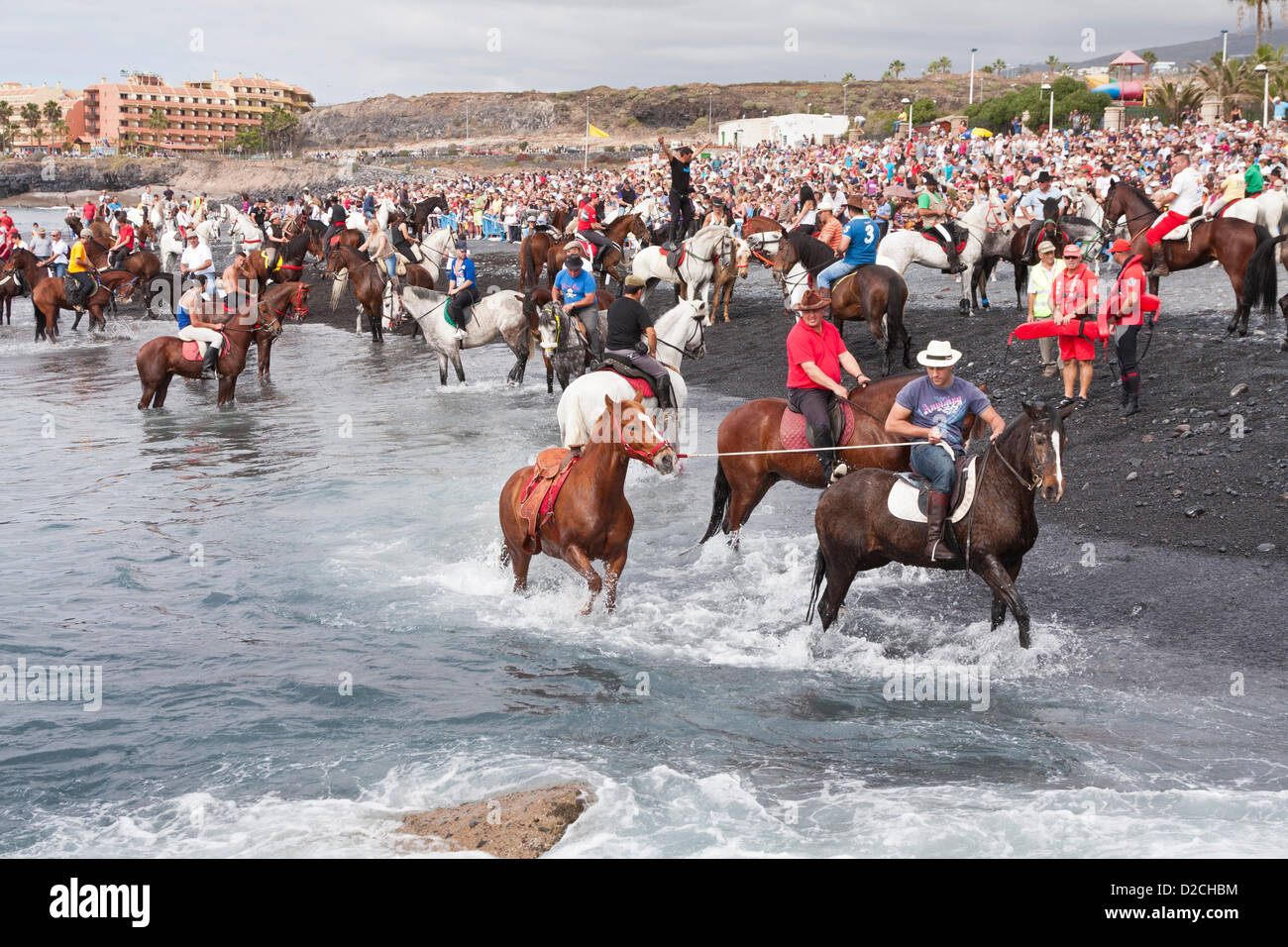 Every 20th January at the beach of La Enramada in Costa Adeje, Tenerife, is celebrated the ...