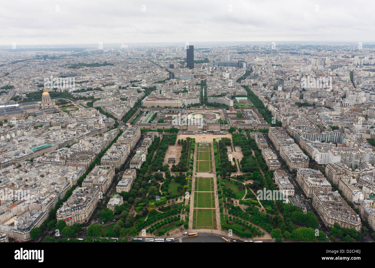 View of Paris from the Eiffel Tower on Champ de Mars Stock Photo - Alamy