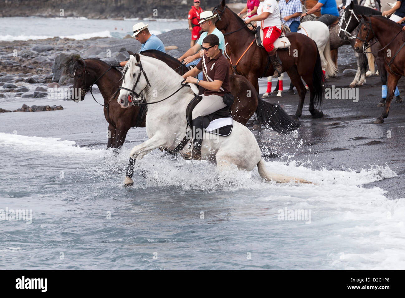 Every 20th January at the beach of La Enramada in Costa Adeje, Tenerife, is celebrated the ...