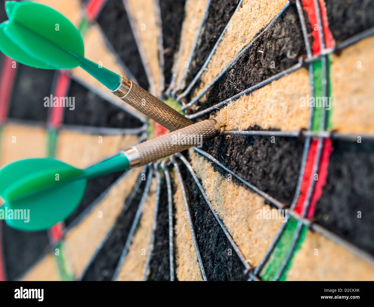 Darts on a dartboard - close up Stock Photo - Alamy