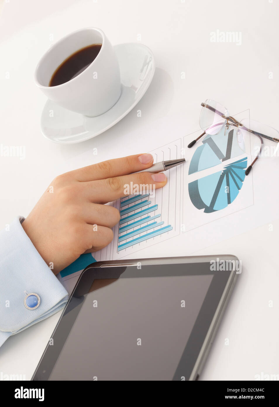 financial charts and graphs on the table Stock Photo - Alamy