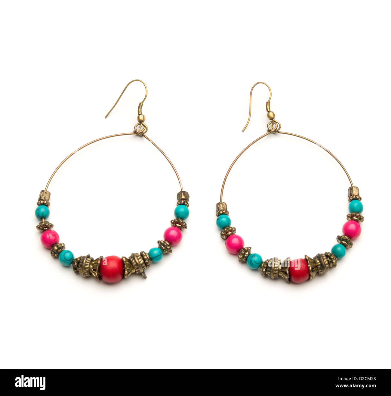 Earrings isolated on white background Stock Photo - Alamy