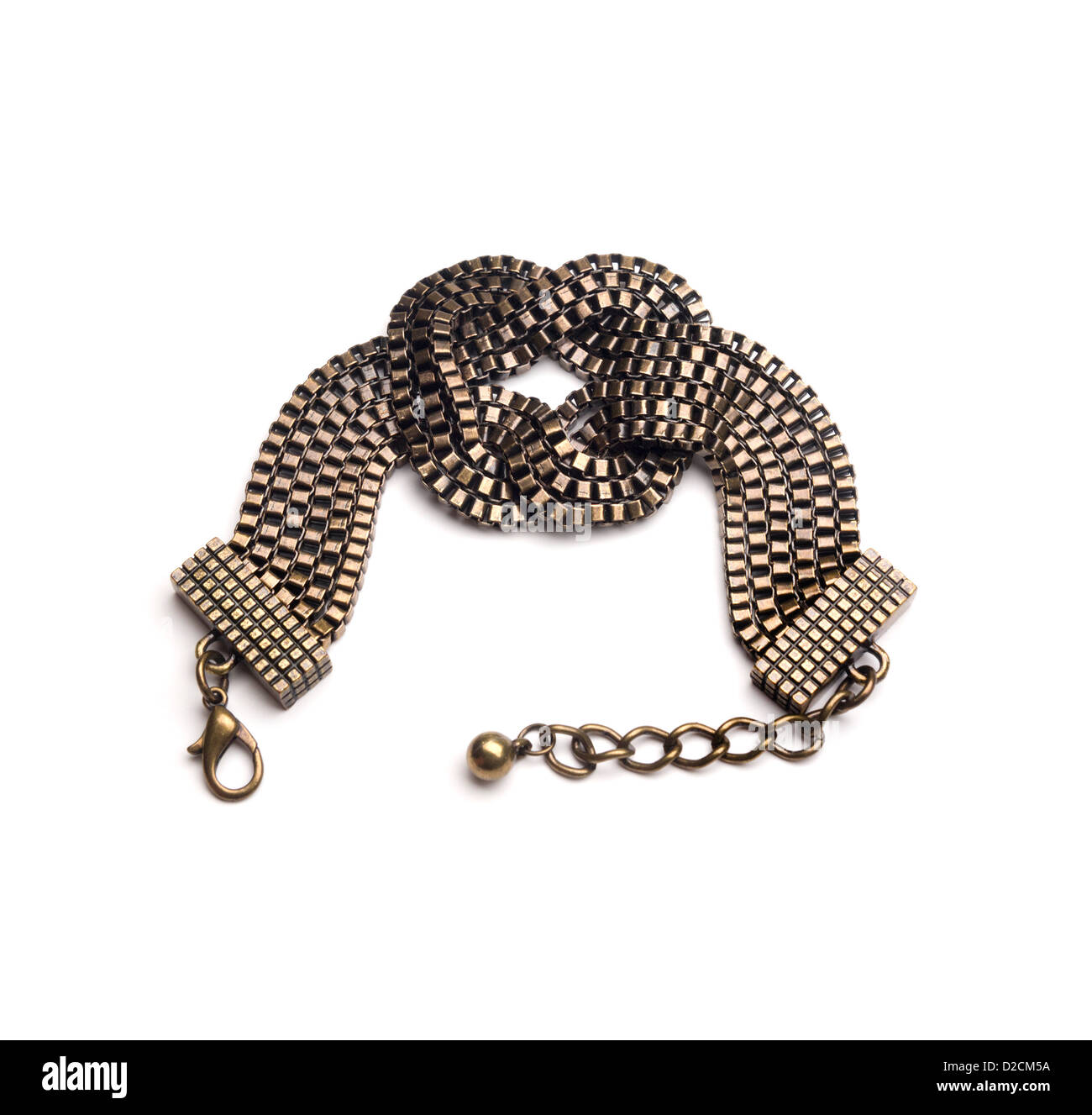 Metallic bracelet isolated on white background Stock Photo - Alamy