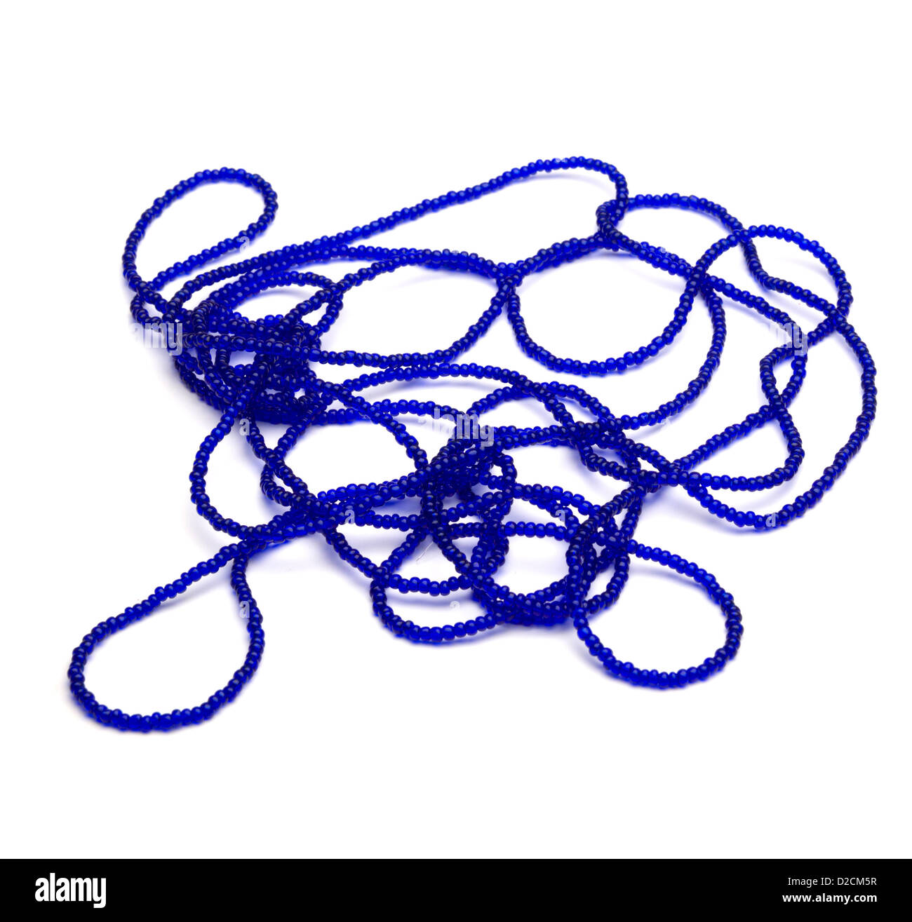 Blue necklace isolated on white background Stock Photo - Alamy
