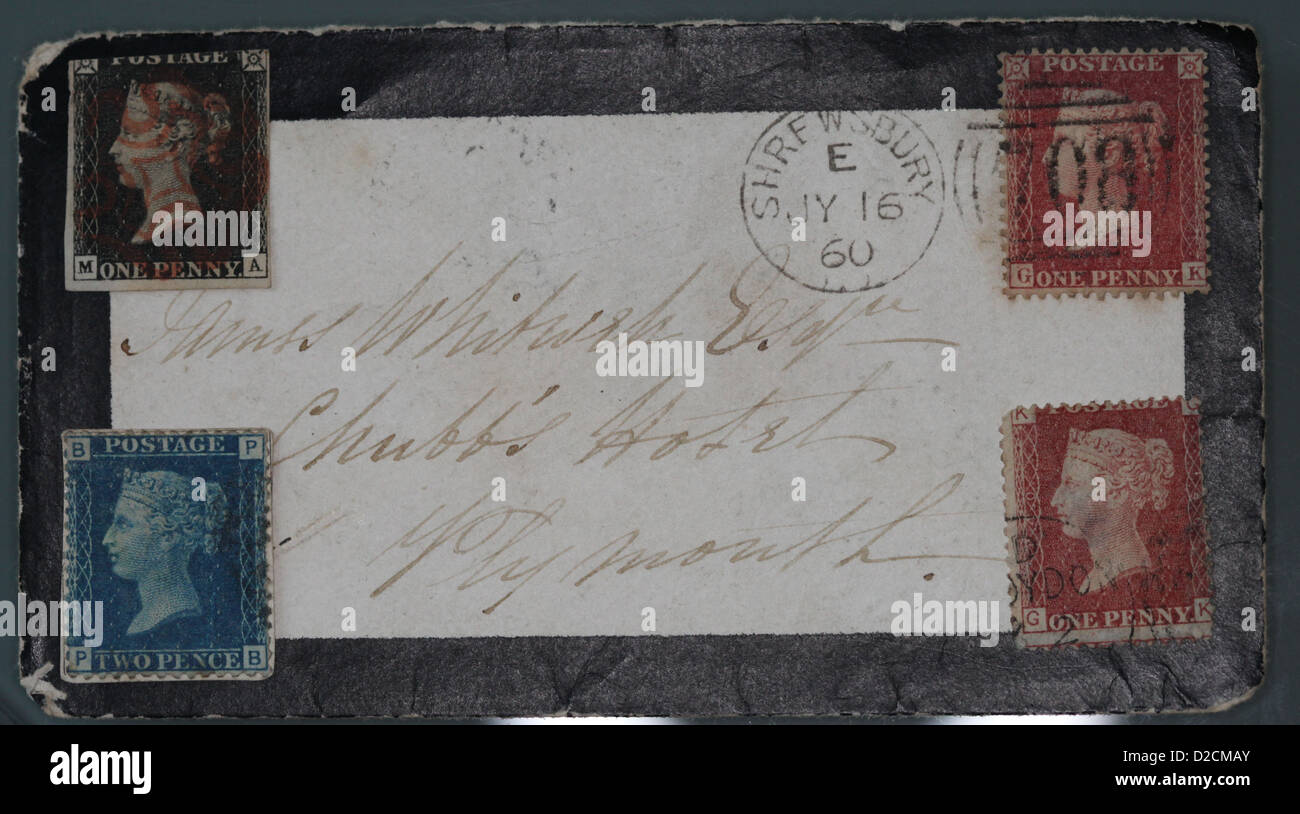 Victorian stamp collection british penny hi-res stock photography and ...