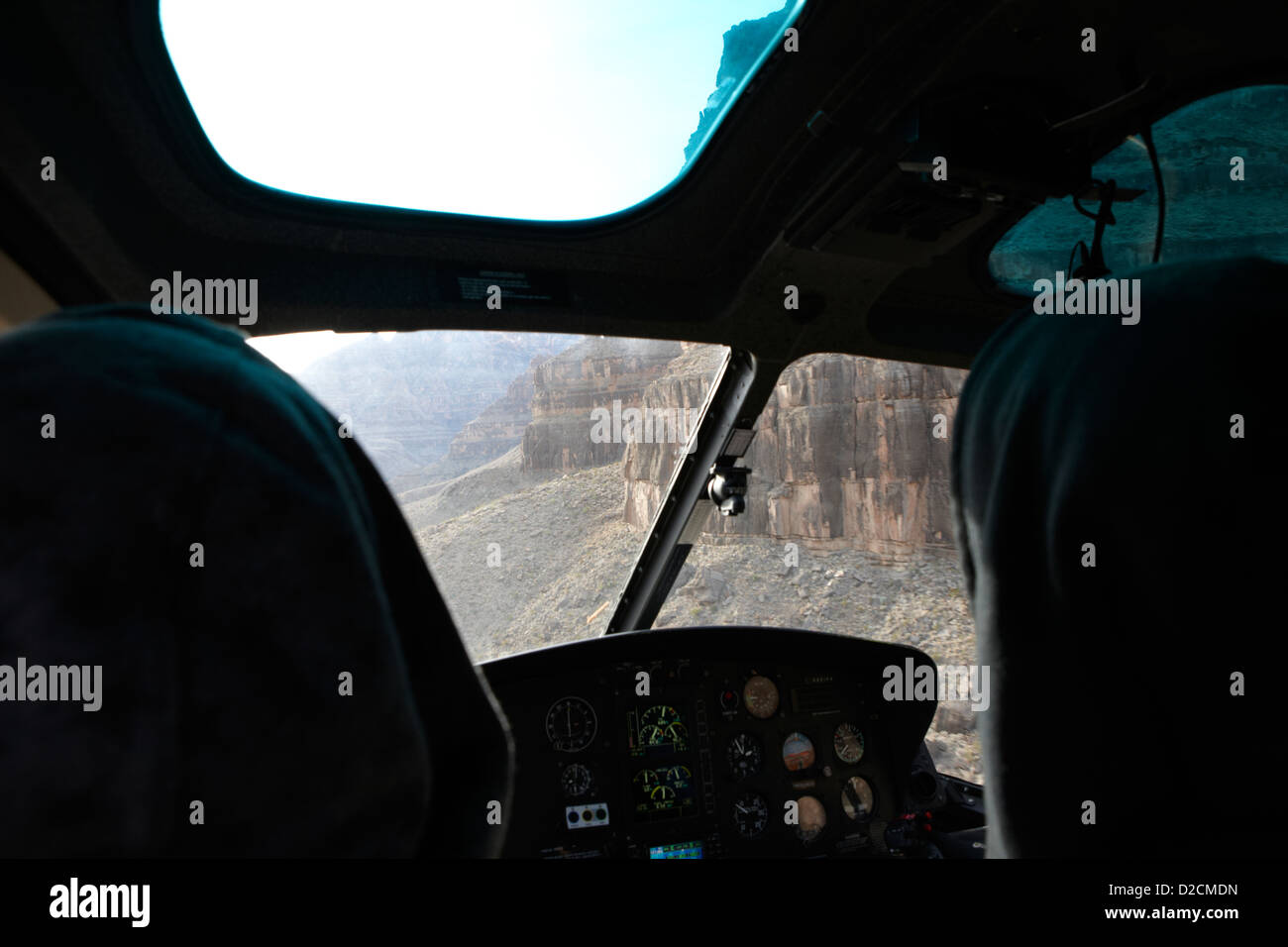on board papillon helicopter tour flying into Grand canyon Arizona USA ...