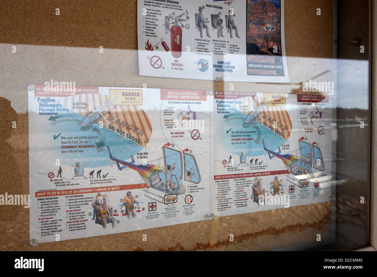 helicopter safety signs at Grand canyon west airport Arizona USA Stock ...