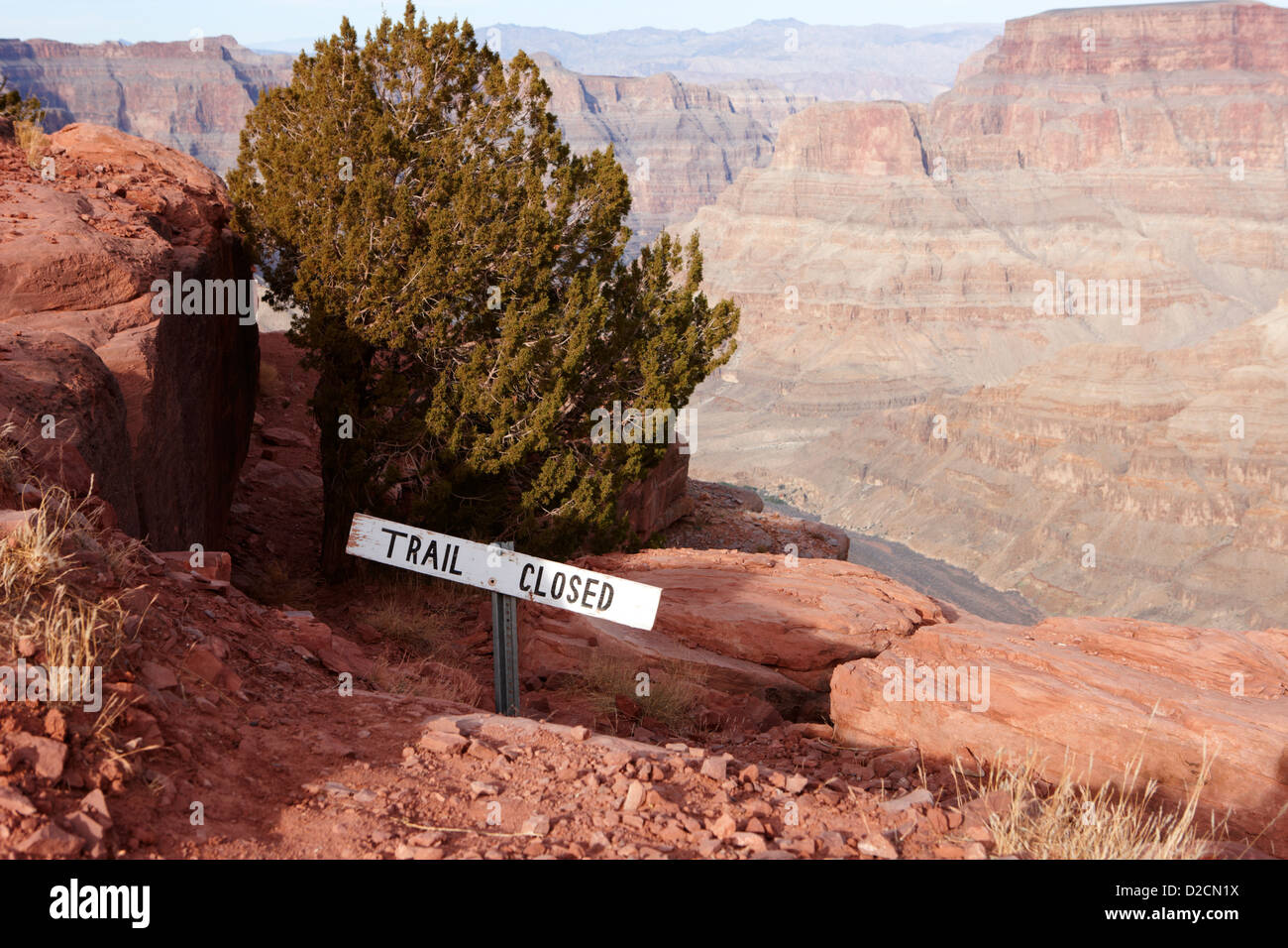 trail closed sign at guano point Grand Canyon west arizona usa Stock ...