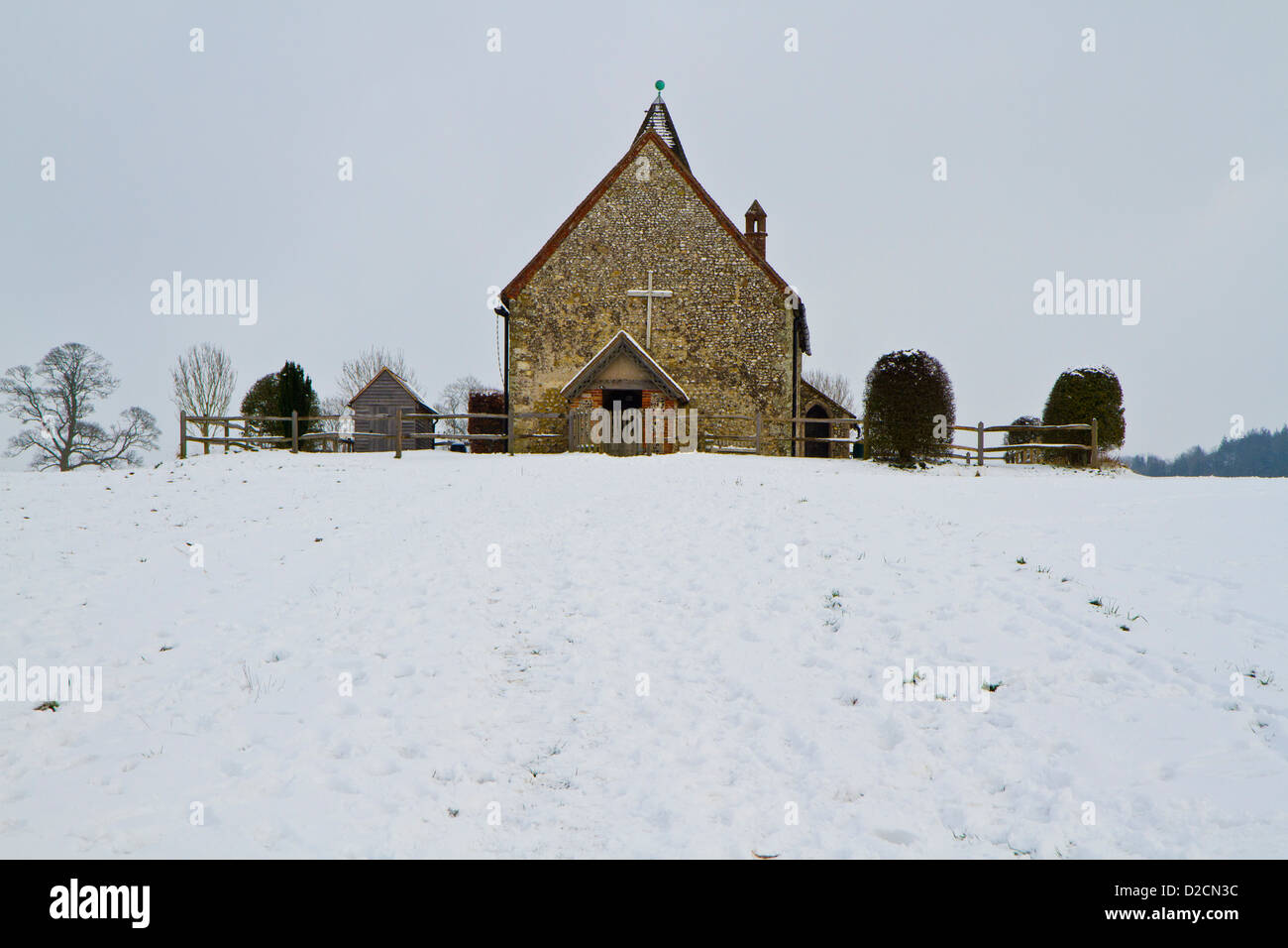 Chapel of St Hubert Idsworth Hampshire Stock Photo - Alamy