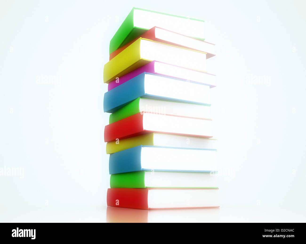 Multi color books stacked slight dreamy lights Stock Photo - Alamy