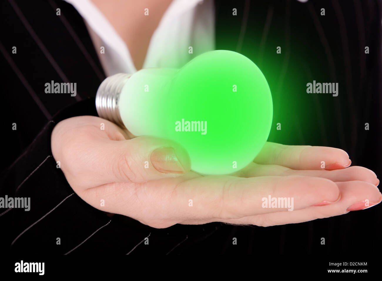 Light bulb in hand Stock Photo - Alamy