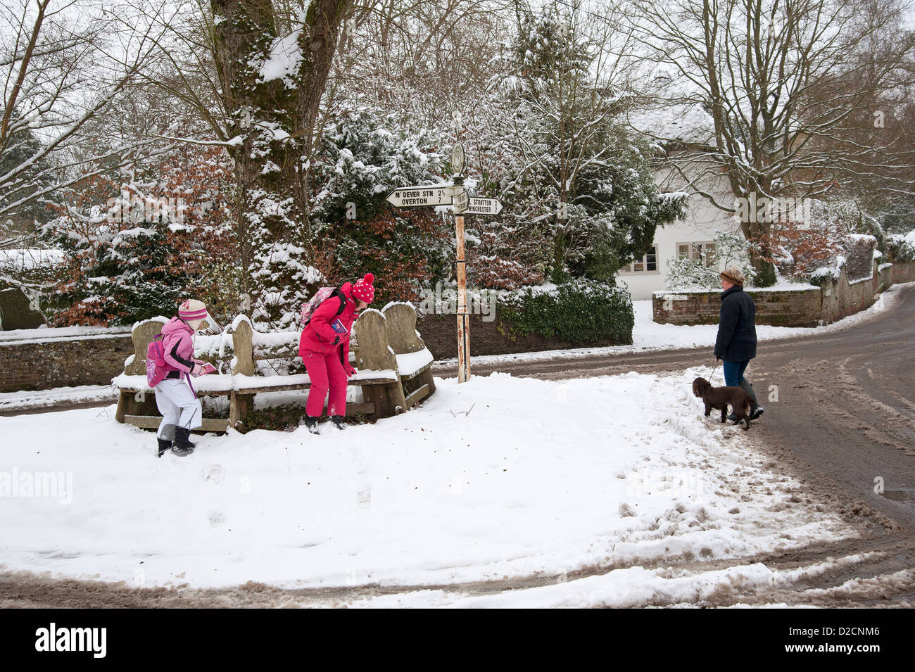 Micheldever a rural village in Hampshire England UK during winter Stock ...