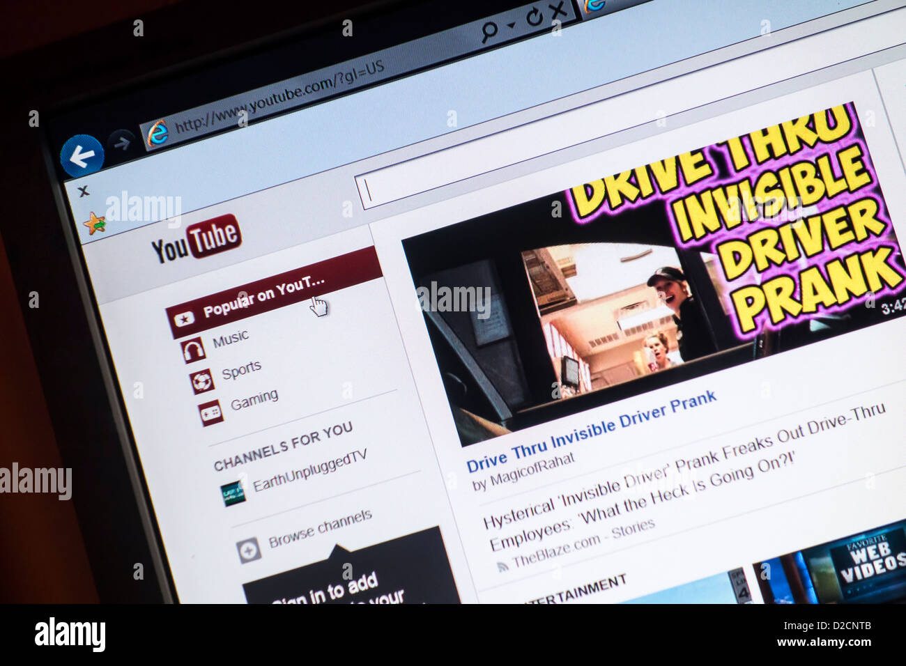 You Tube website on a computer screen Stock Photo - Alamy