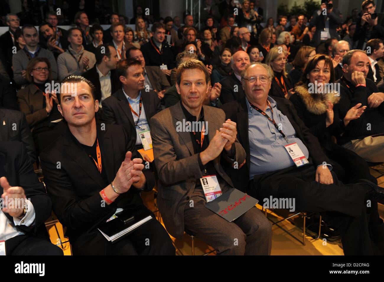 MUNICH/GERMANY - JANUARY 20: Philipp Welte (l.), René Obermann (m.) and ...
