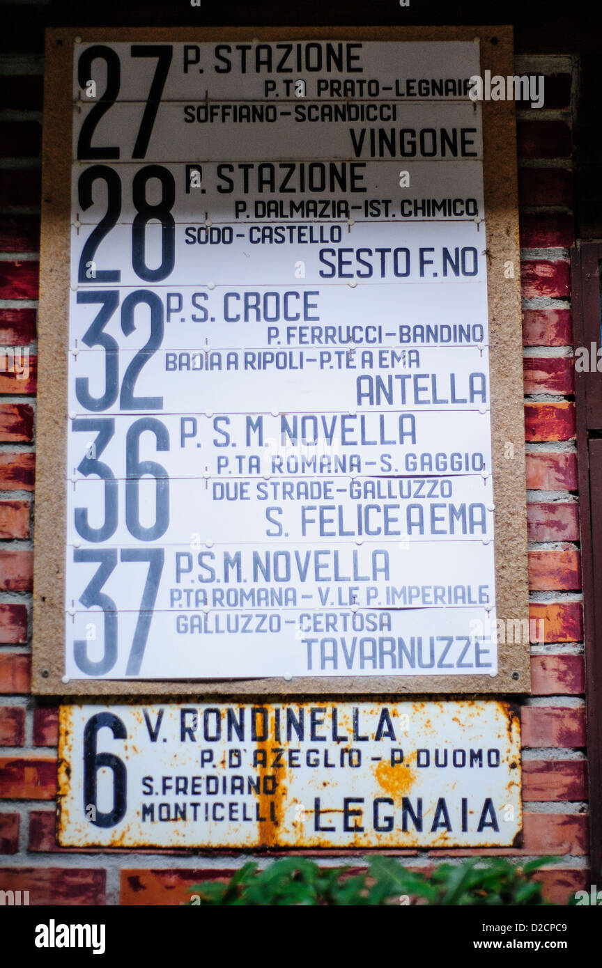 ancient Italian train timetables Stock Photo - Alamy