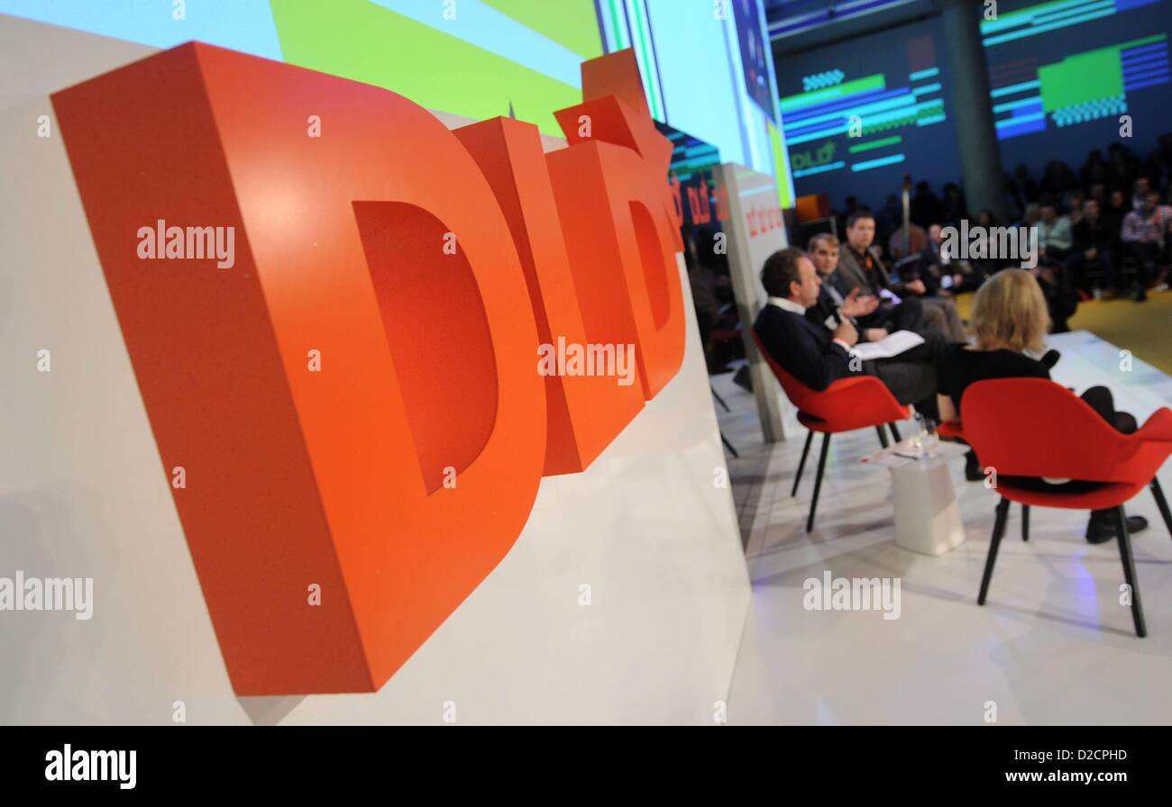 MUNICH/GERMANY - JANUARY 20: Conference logo at the mainstage at the ...