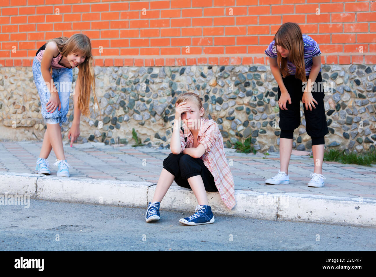 Teenage girls in conflict Stock Photo - Alamy