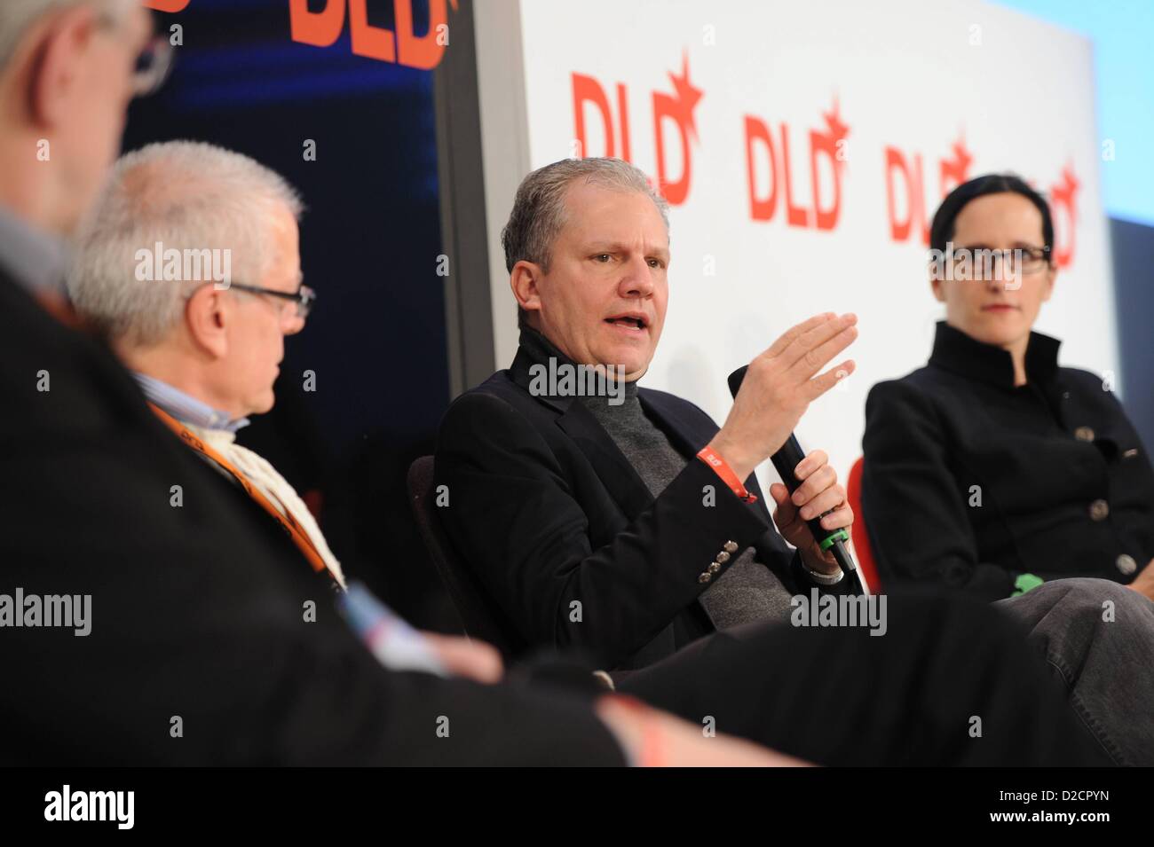 MUNICH/GERMANY - JANUARY 20: Arthur Sulzberger Jr. (NY Times, m.) speak ...
