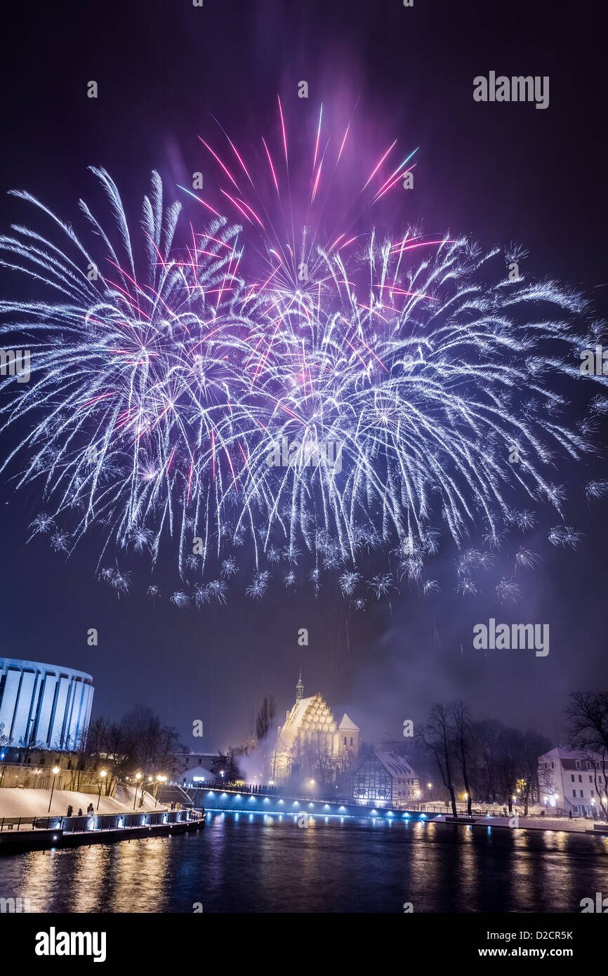 Spectacular fireworks at night Stock Photo - Alamy
