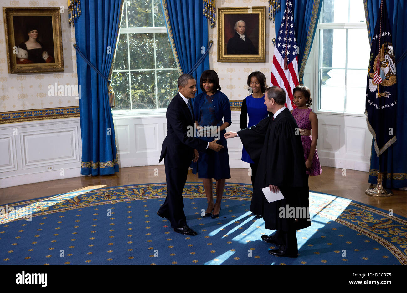 United States President Barack Obama takes the oath of office at the ...