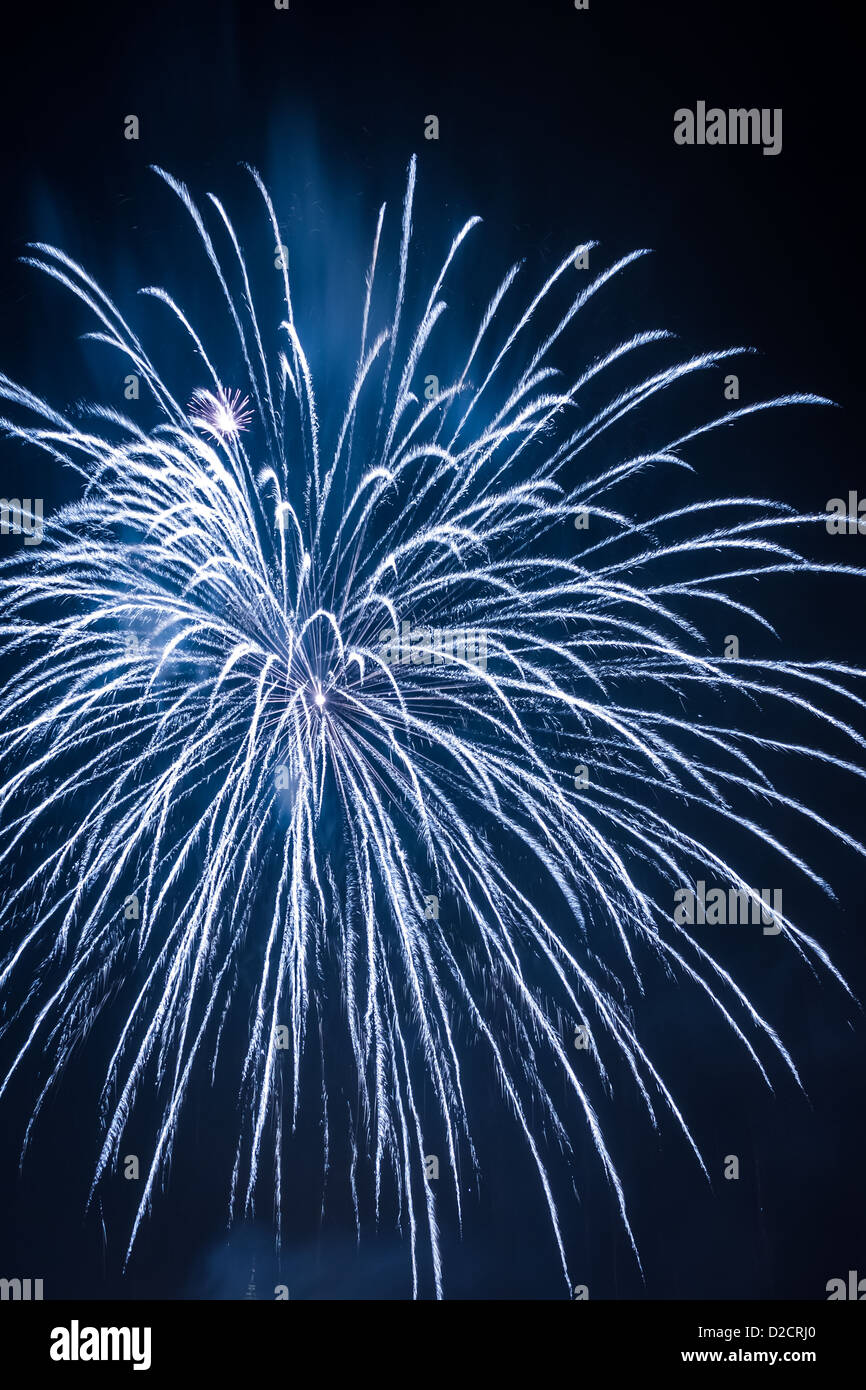 White fireworks during the celebrations Stock Photo - Alamy