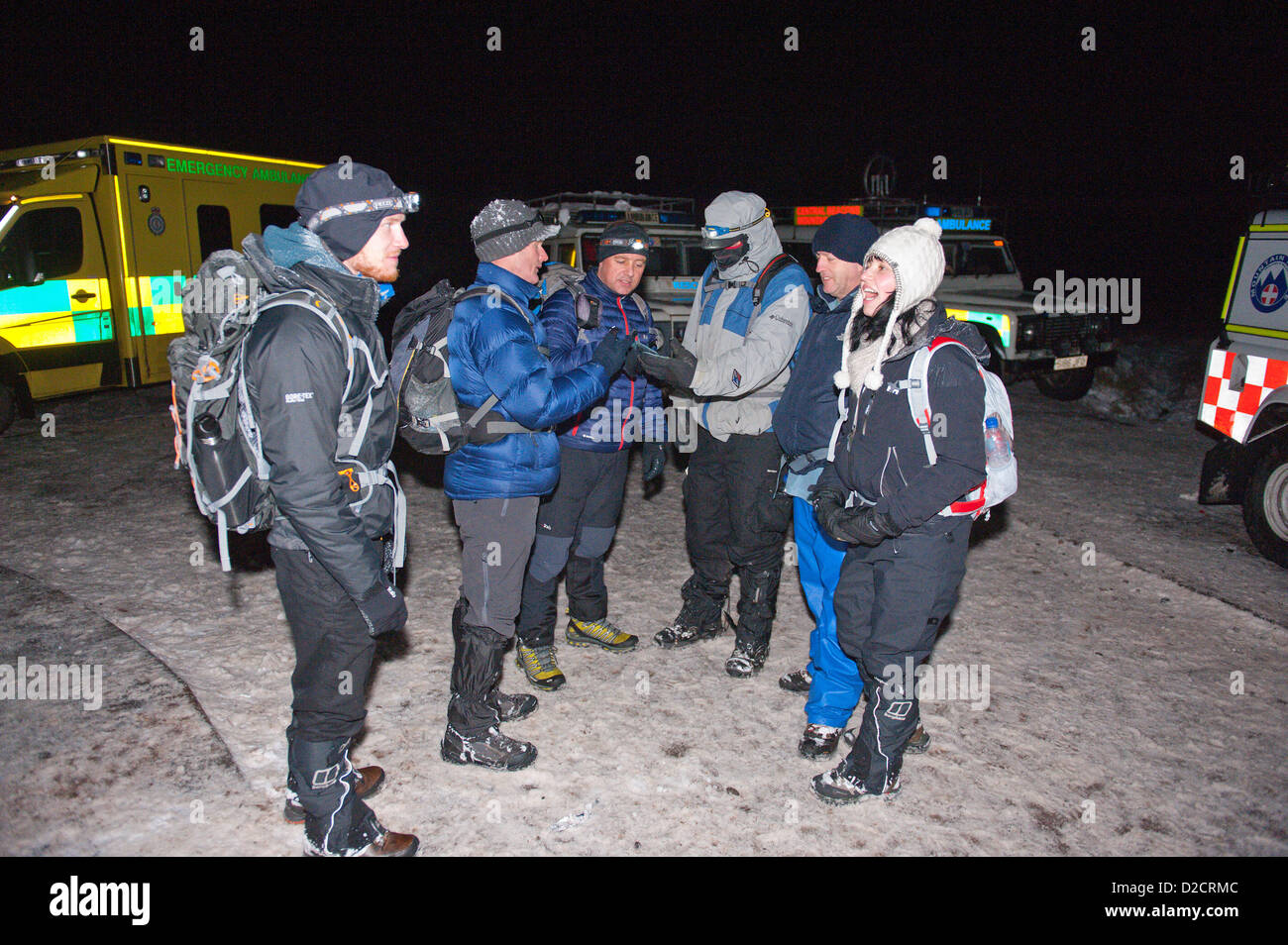 Brecon Beacons, Wales,UK. 20th January 2013. A group of mountain ...