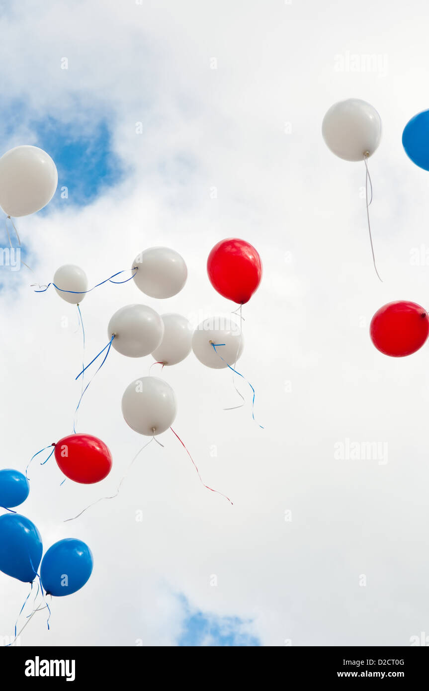 multi-colored balloons in the sky Stock Photo - Alamy