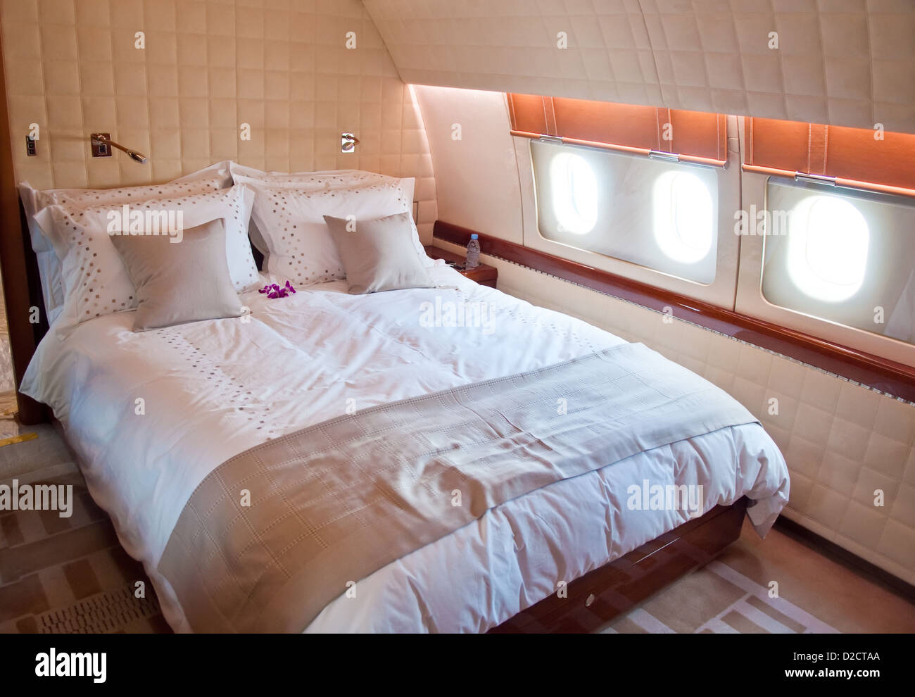 Interior of Business Jet: Bedroom Stock Photo - Alamy