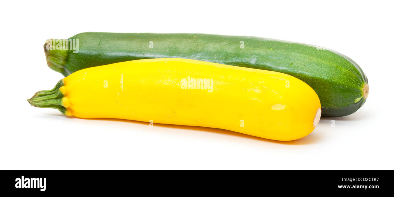 Two Fresh Vegetable Zucchini on white background Stock Photo - Alamy