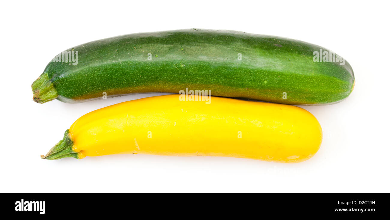 Two Fresh Vegetable Zucchini on white background Stock Photo - Alamy