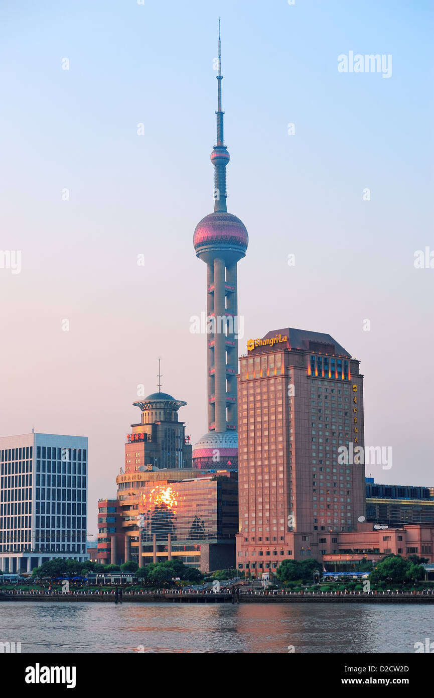 Shanghai urban architecture and skyline at sunset Stock Photo - Alamy