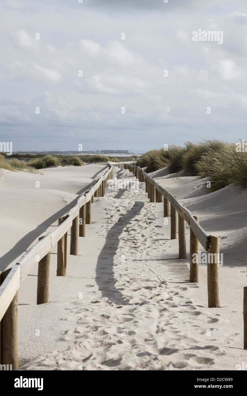 Sand board walk for a nice walk Stock Photo - Alamy