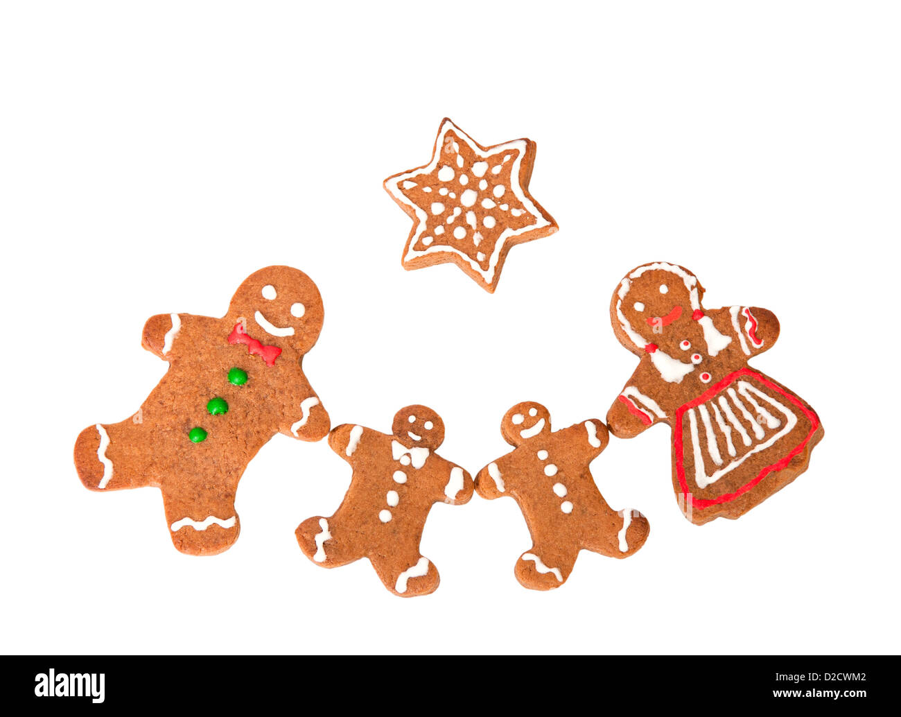 Gingerbread family isolated on white background Stock Photo - Alamy