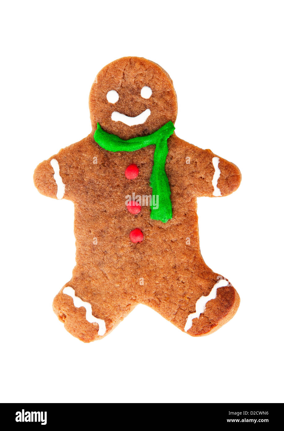 Gingerbread man isolated on white background Stock Photo - Alamy
