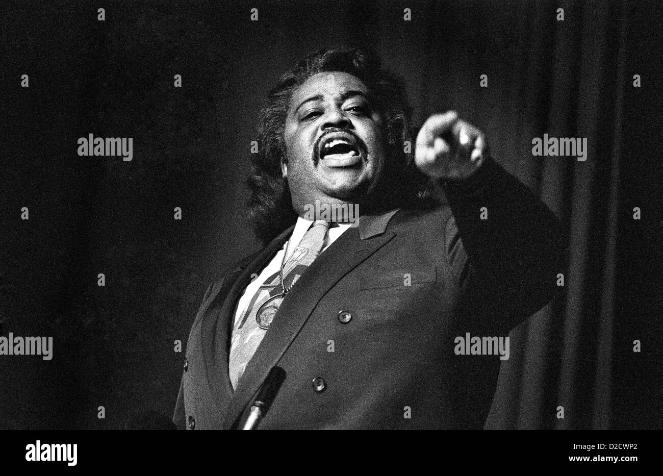 1991 Brixton. Reverend Al Sharpton addressing the National Black Caucus ...