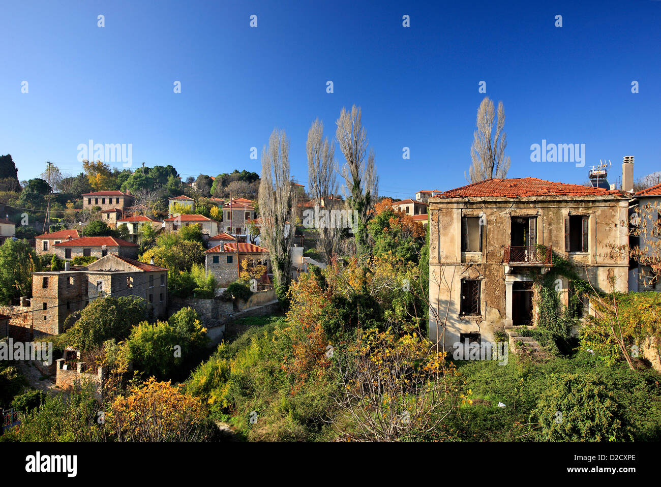 Lafkos village, south Pelion, Magnesia (Magnisia), Thessaly, Greece ...