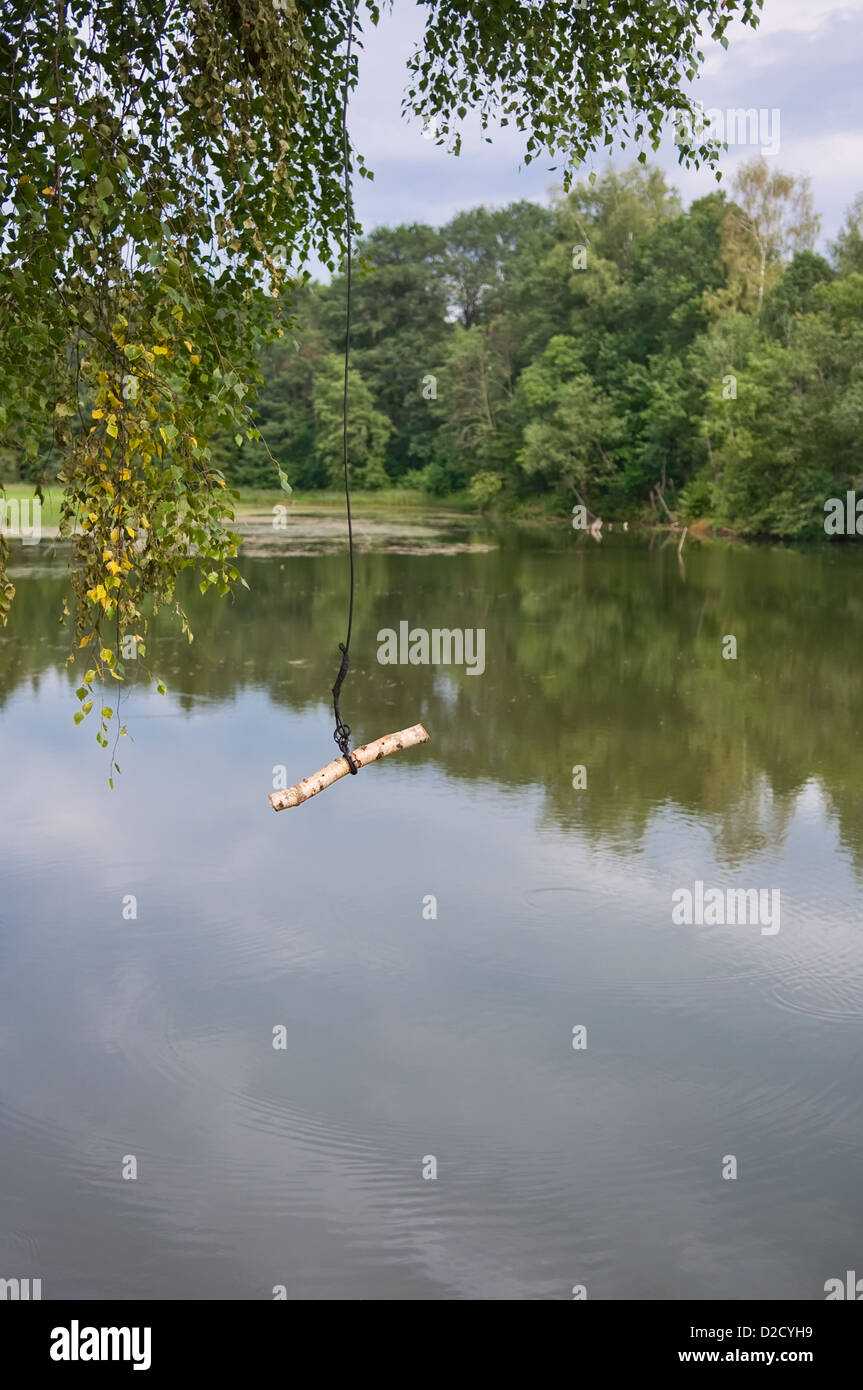 Rope swing into water hi-res stock photography and images - Alamy