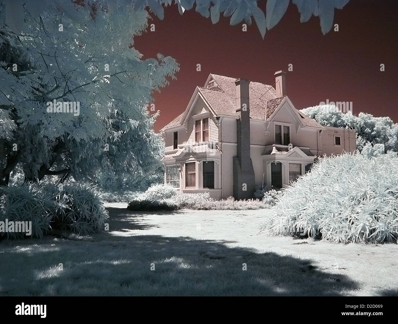 An infrared photograph of Wilder Ranch. An old western ranch house in ...