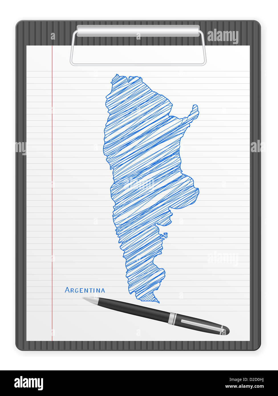 Clipboard with Argentina drawing map. Vector illustration Stock Photo ...