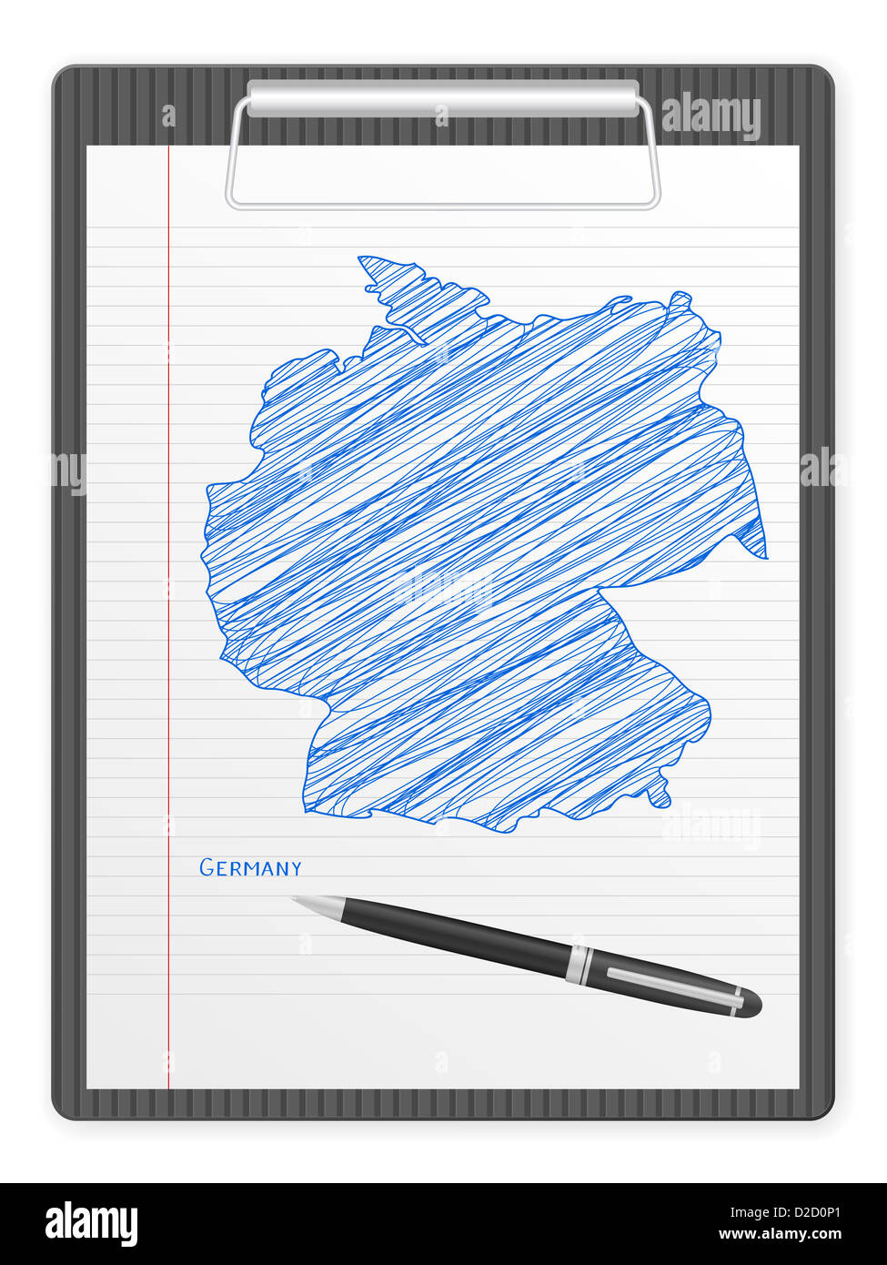 Clipboard with Germany drawing map. Vector illustration Stock Photo - Alamy