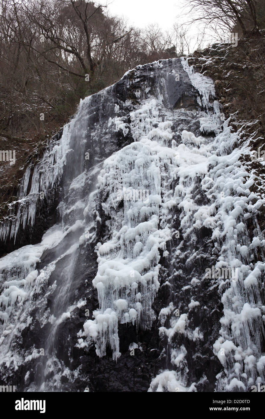 Waterfall in winter Stock Photo - Alamy