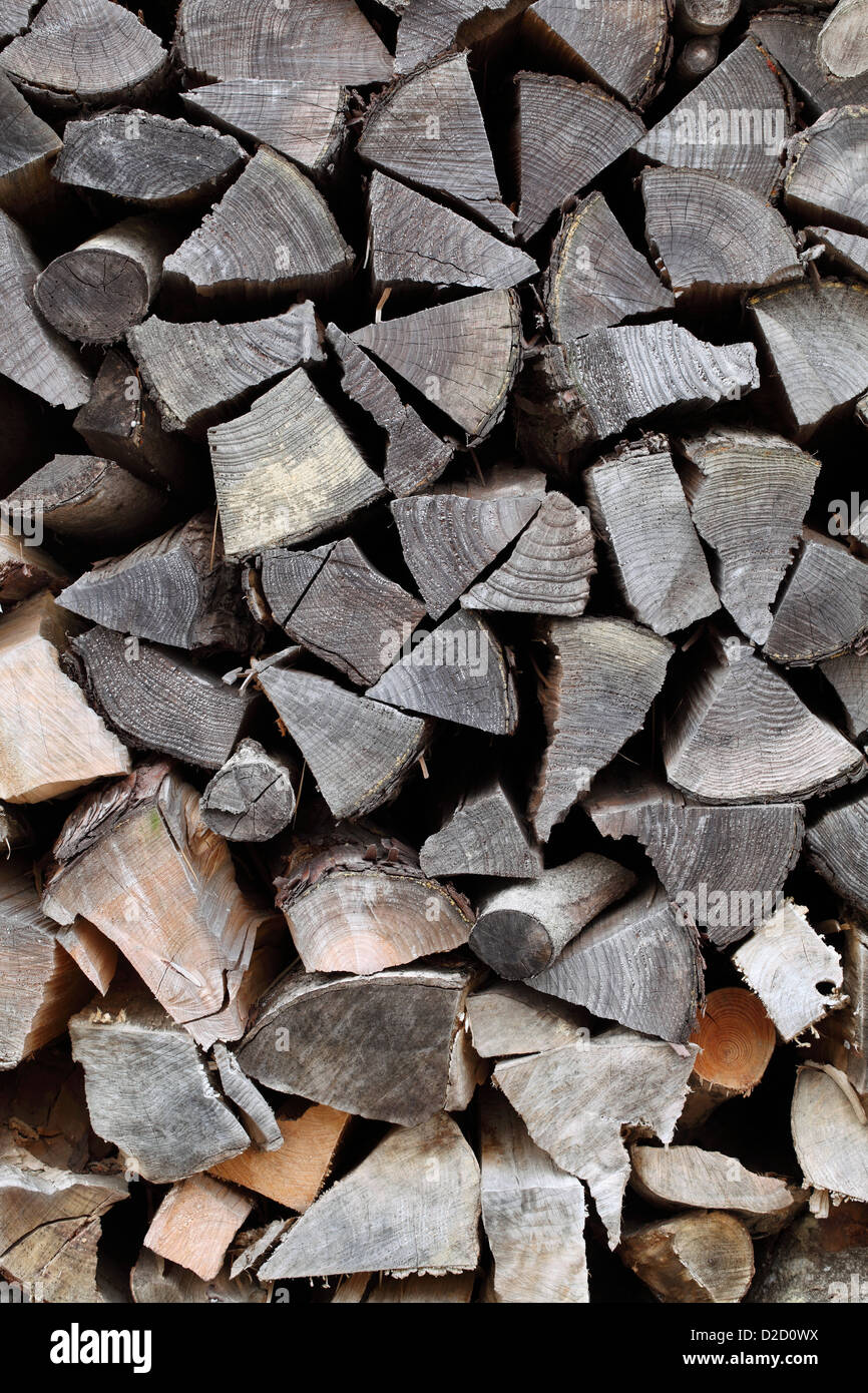 Stack of firewood, closeup Stock Photo - Alamy