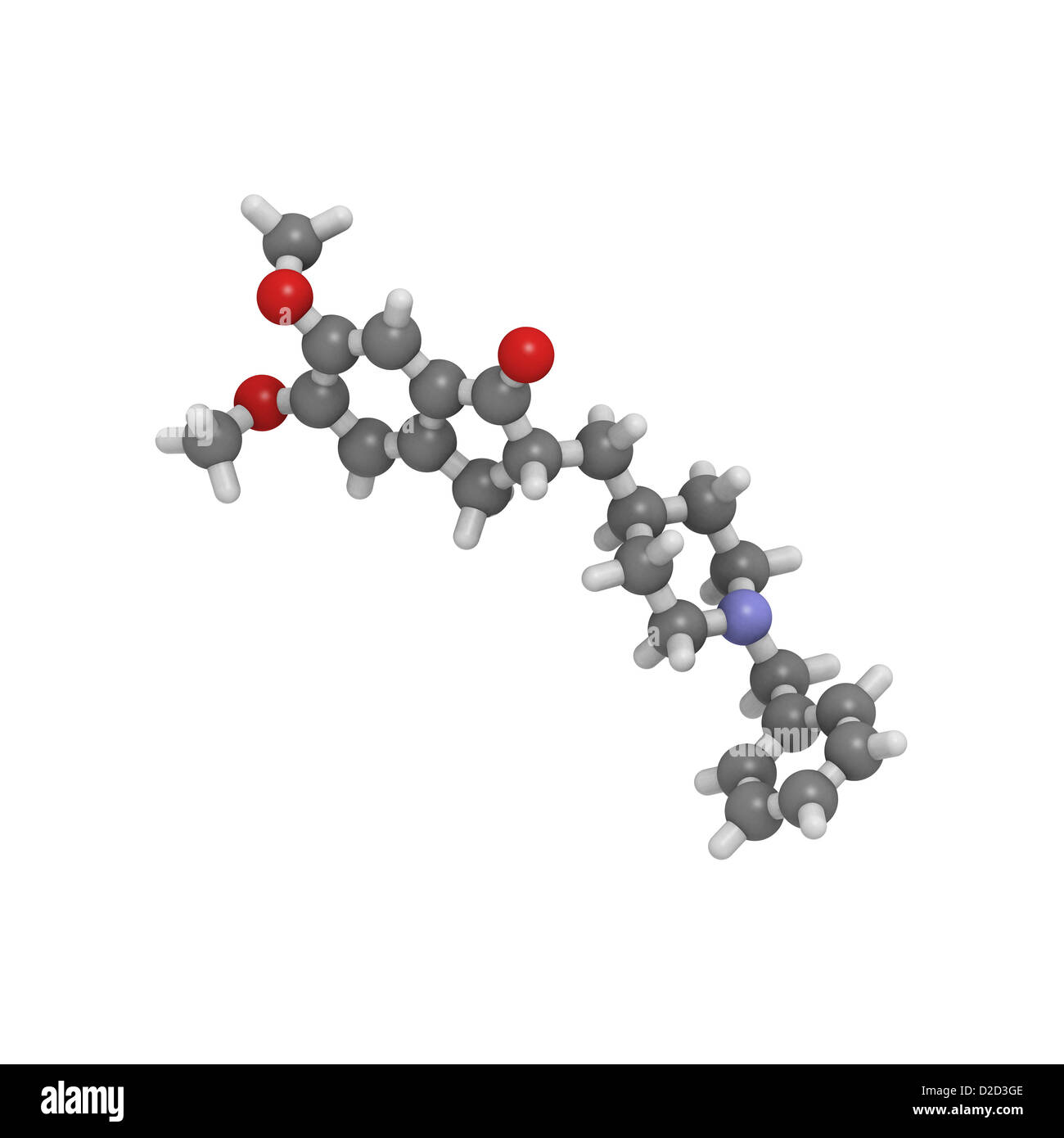 Donepezil Alzheimer's drug inhibit enzyme acetylcholinesterase Atoms ...