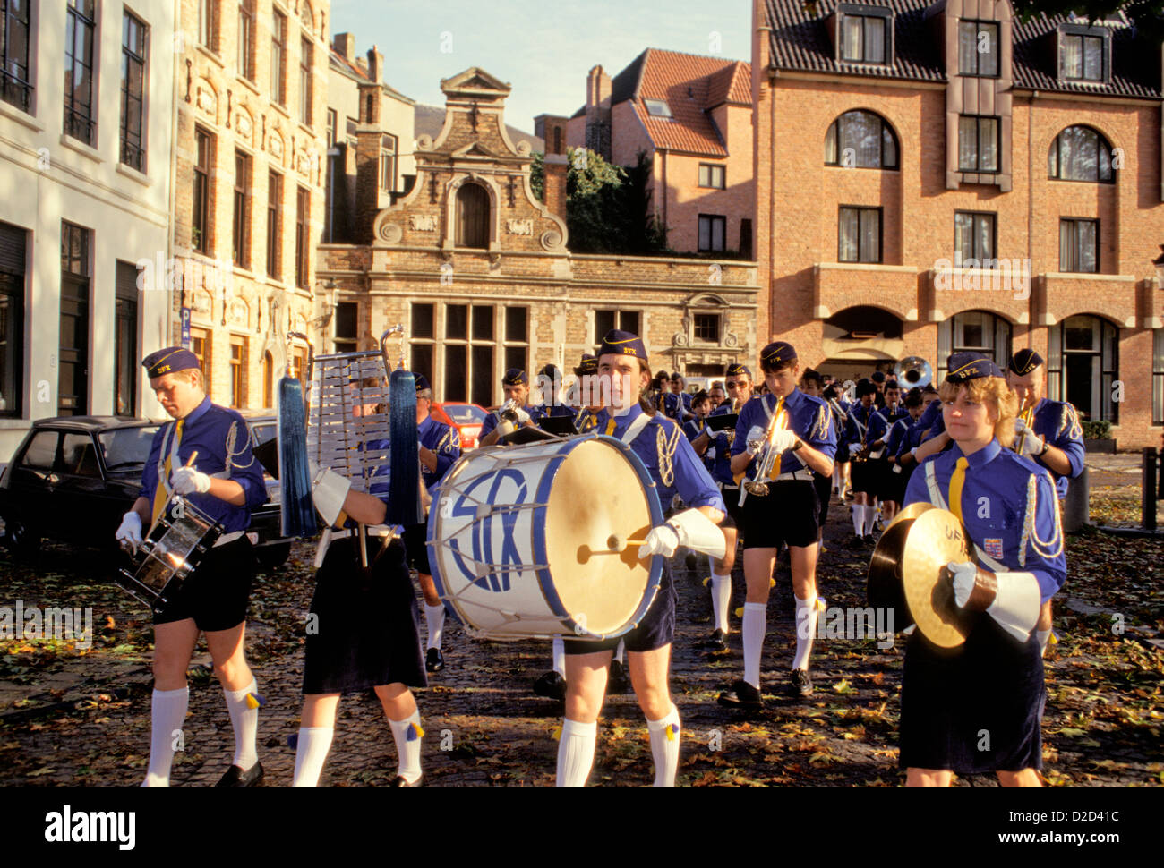 Belgium, Brugge. Armistice Day Parade, Marching Band Stock Photo - Alamy