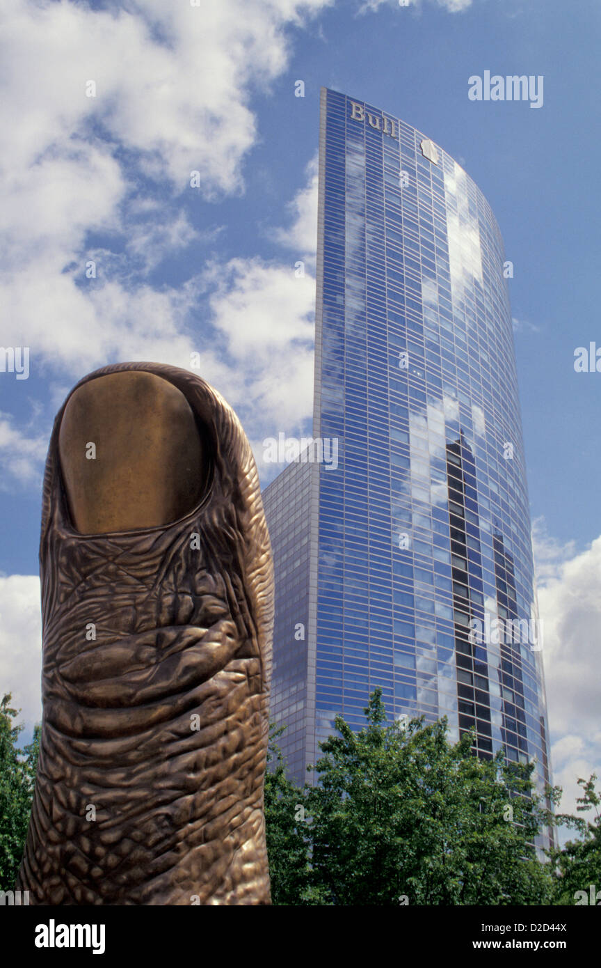 France, Paris. La Defense. Le Pouce (Sculpture Of Thumb, By Cesar Stock ...