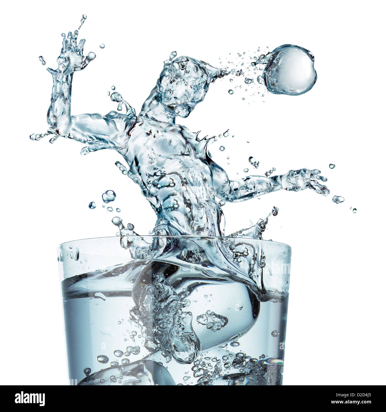 Sports hydration conceptual computer artwork Glass of water with a ...