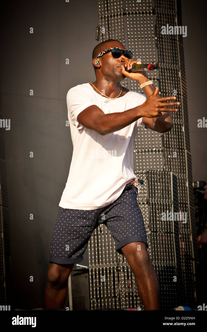 Singer, rapper, performer and songwriter Tinie Tempah on Stage at V ...
