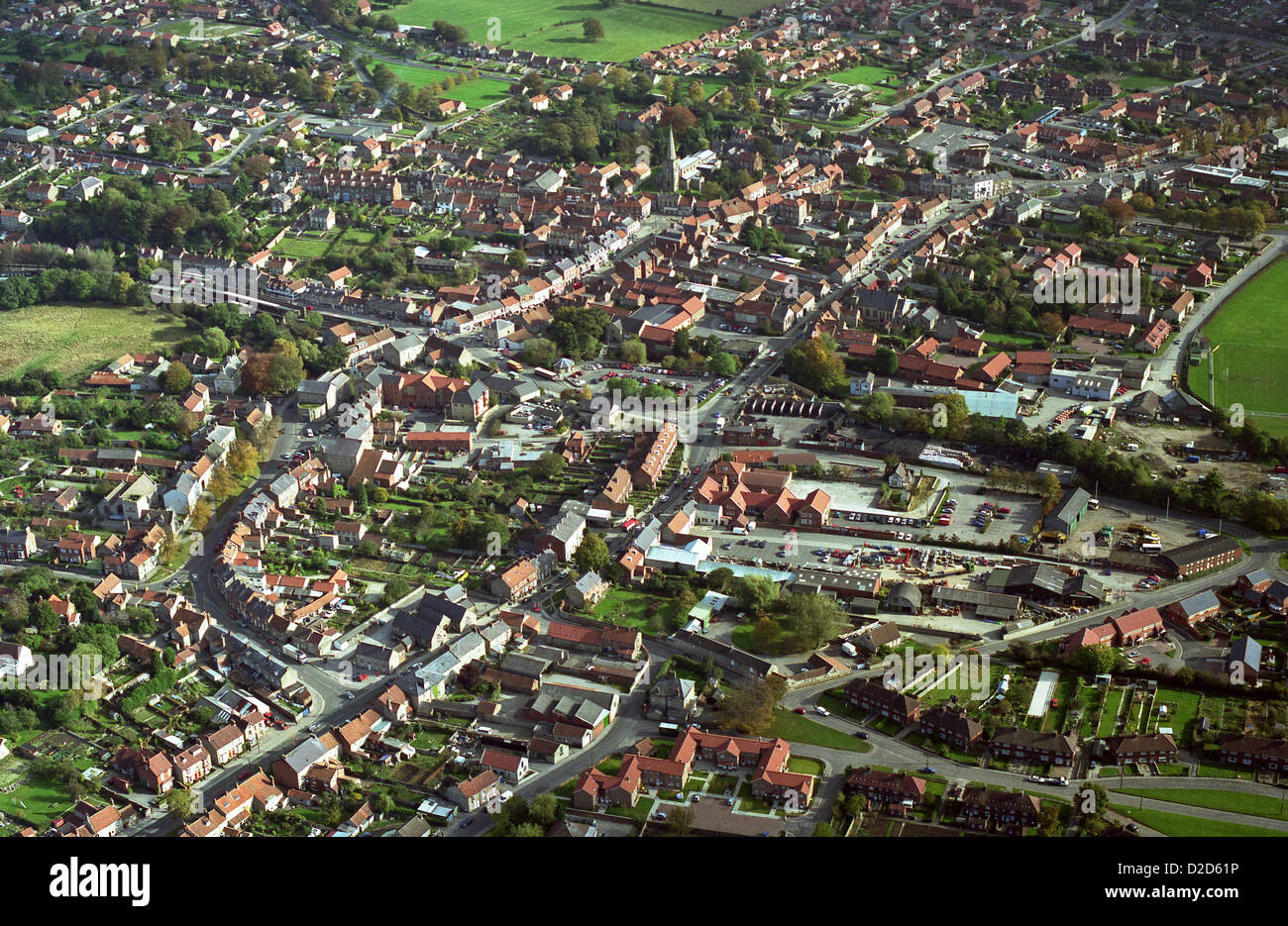 aerial view of Pickering town centre in North Yorkshire Stock Photo - Alamy