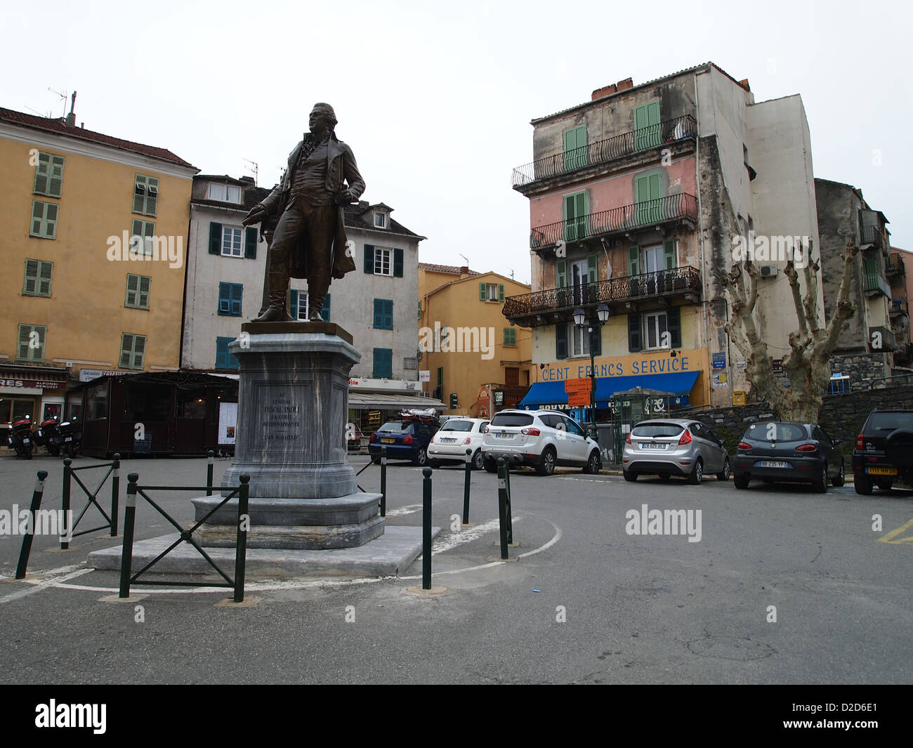 A statue of Pasquale Paoli on a square in Corte on Corsica iosland ...